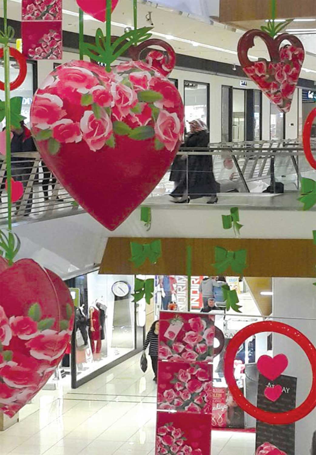 Décors Saint-Valentin Centre Commercial et Galerie marchande