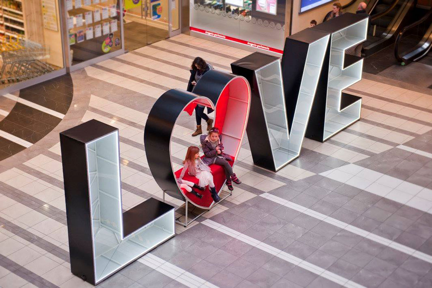 Décors Saint-Valentin Centre Commercial et Galerie marchande